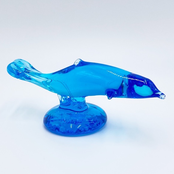 Art | Art Glass Hand Blown Blue Dolphin Signed Ron Ray 199 | Poshmark